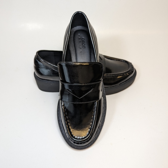 ASOS | Shoes | Asos Design Melbourne 9s Chunky Patent Black Shoes ...